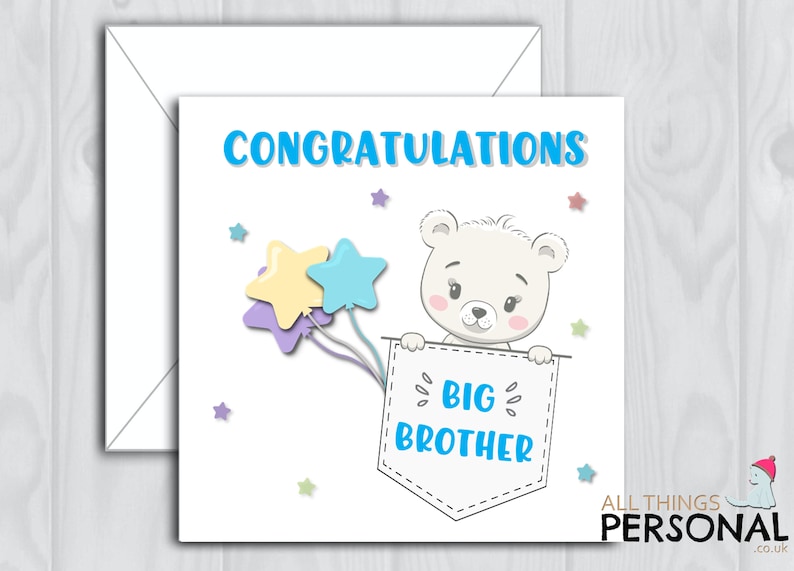 Congratulations on Becoming A Big Brother Card You're A - Etsy