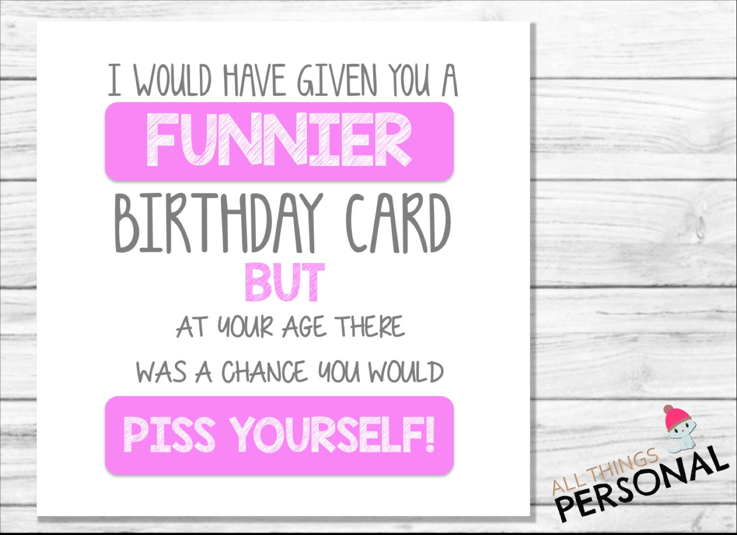 Funny Birthday Card With Humour Cheeky Joke Birthday Card for | Etsy