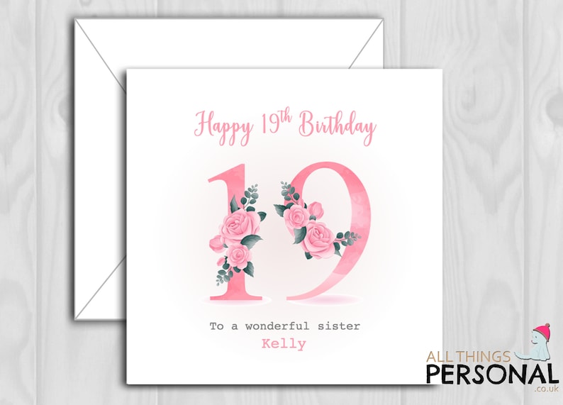 Personalised 19th Birthday Card for Daughter Granddaughter - Etsy UK