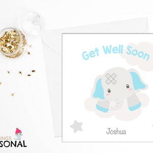 Get Well Soon Card Personalised Card Boys, Girls, Son Daughter ...