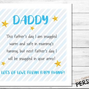 Happy Fathers Day Card From the Bump Father's Day Card for Dad or Daddy ...