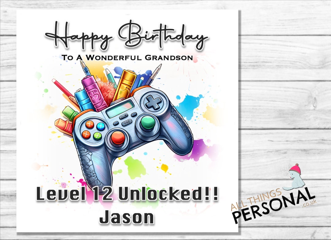 Boys Gaming Birthday Card for Grandson Son Nephew Godson Brother ...