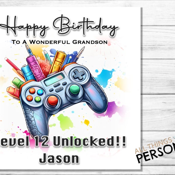 Gaming Birthday Cards for Boys - Etsy UK