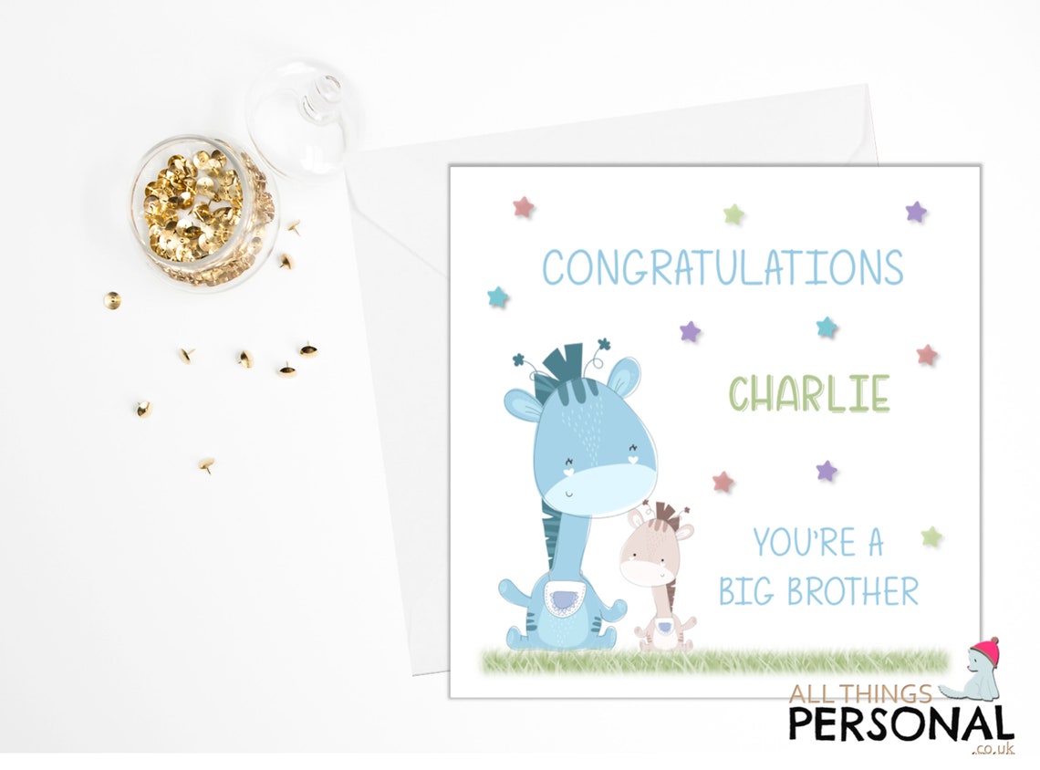 Personalised Congratulations on Becoming A Big Brother Card | Etsy