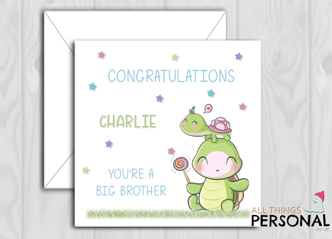 Personalised Congratulations on Becoming A Big Brother Card | Etsy