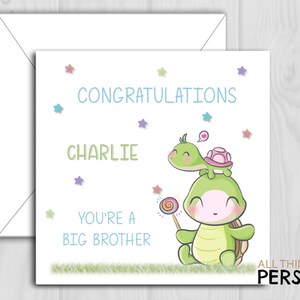 Personalised Congratulations on Becoming A Big Brother Card You're A ...