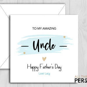 Personalised Father's Day Card - Fathers Day Card for Dad Grandad Uncle ...