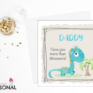 Dinosaur Fathers Day Card or Birthday Card Christmas Card for Dad or a ...