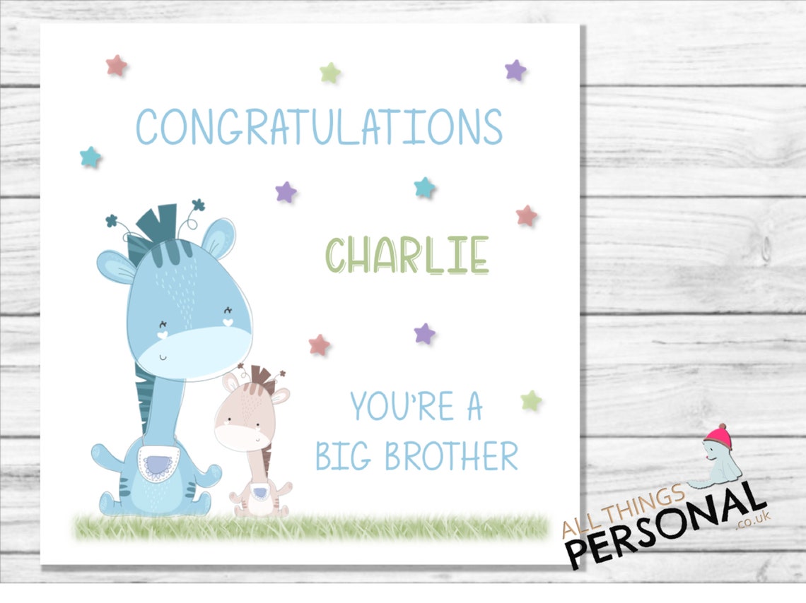 Personalised Congratulations on Becoming A Big Brother Card | Etsy