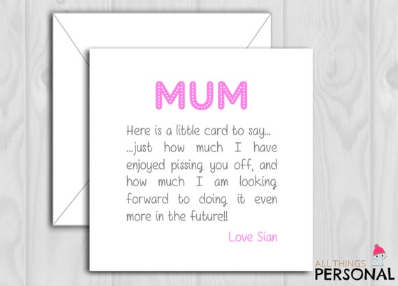 Personalised Mother's Day Card Birthday Card Christmas | Etsy