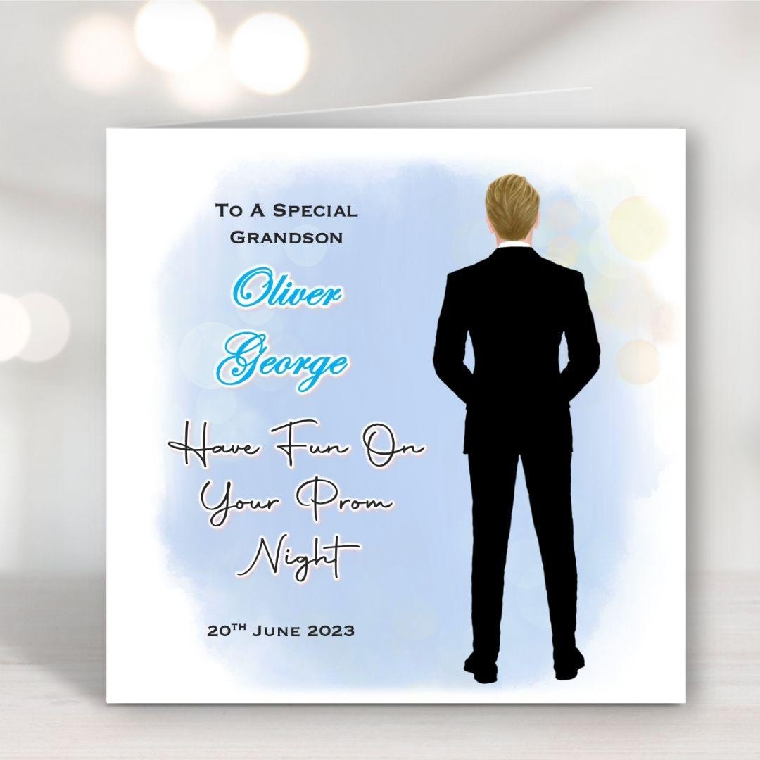 Personalised Boys Prom Night Card for School Prom for Son Grandson ...