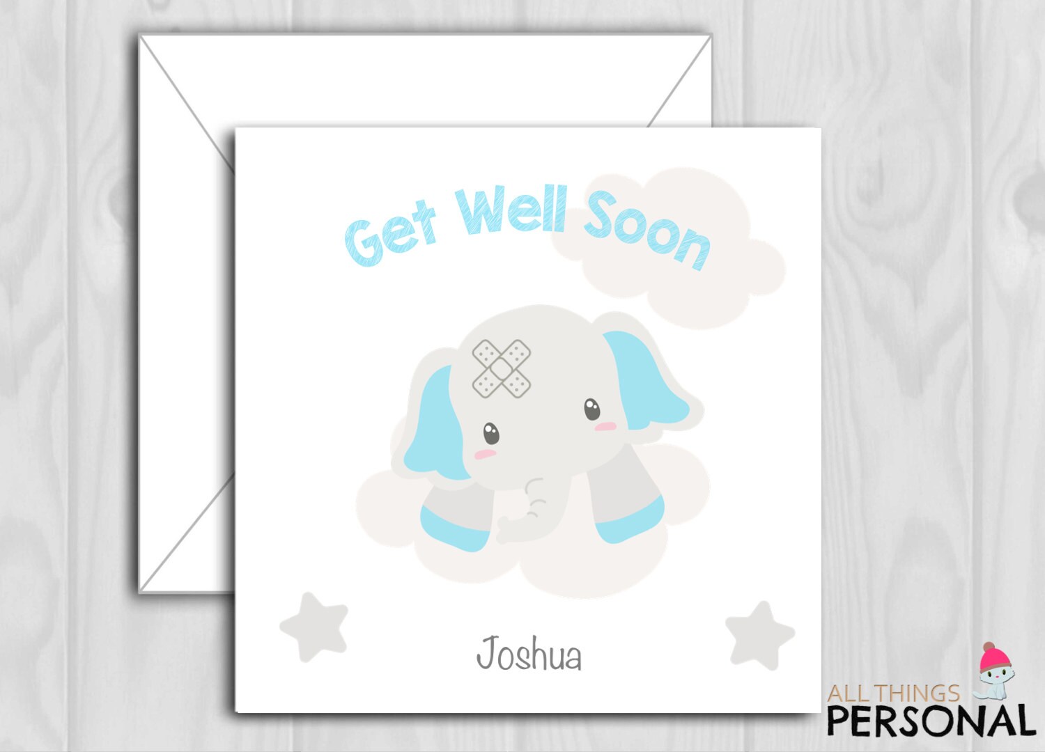 Get Well Soon Card - Personalised Card - Boys, Girls, Son Daughter ...