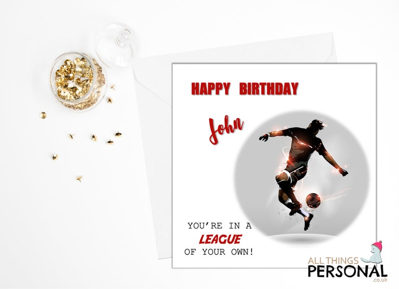 Personalised Football Birthday Card for Dad Uncle Husband Son Grandson ...