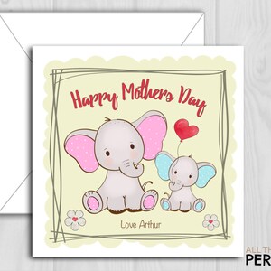 Personalised Mothers Day Card Mother's Day Card for Mum Mothers Day ...