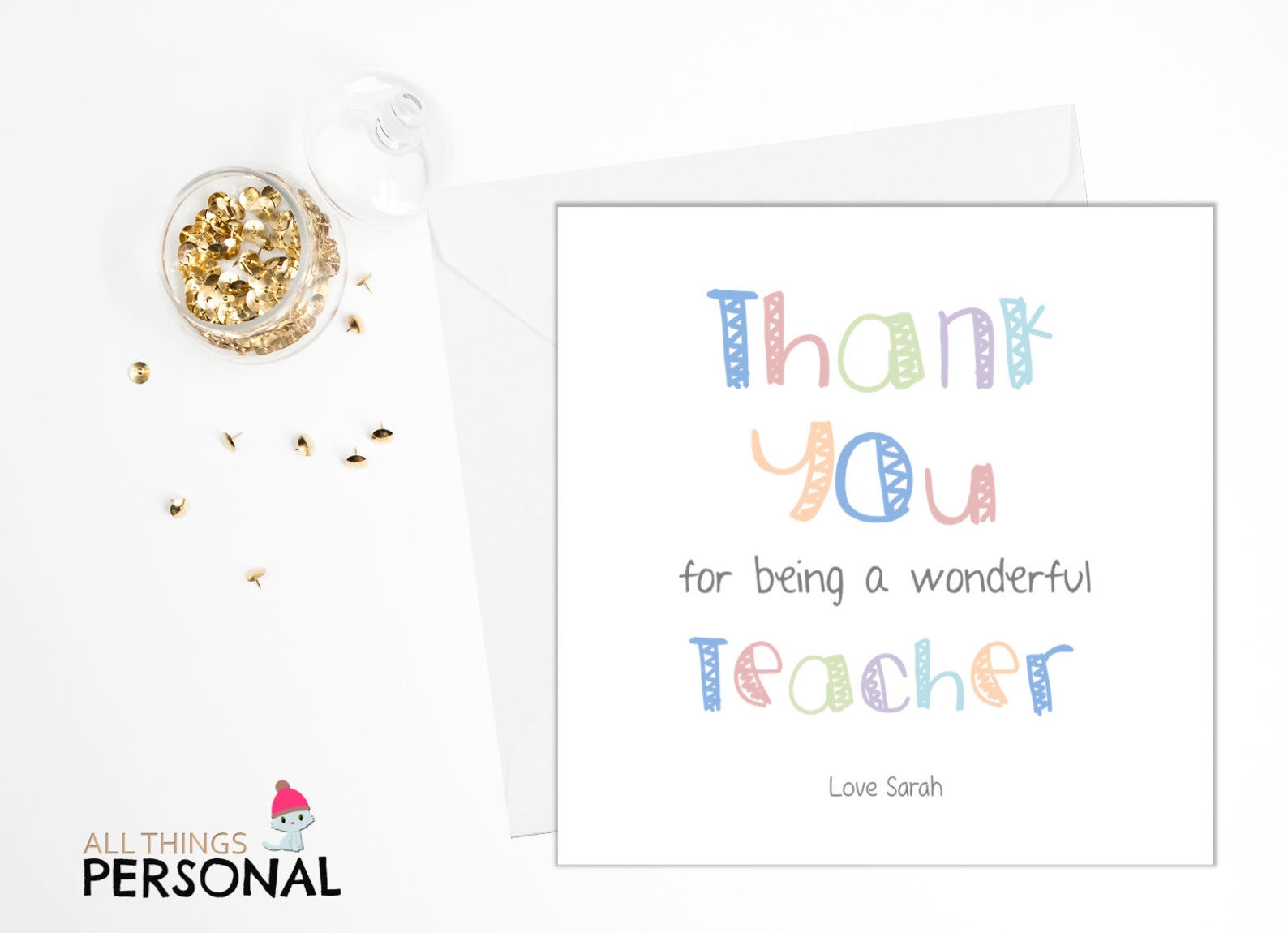 Personalised Thank You Teacher Card Teacher Appreciation - Etsy
