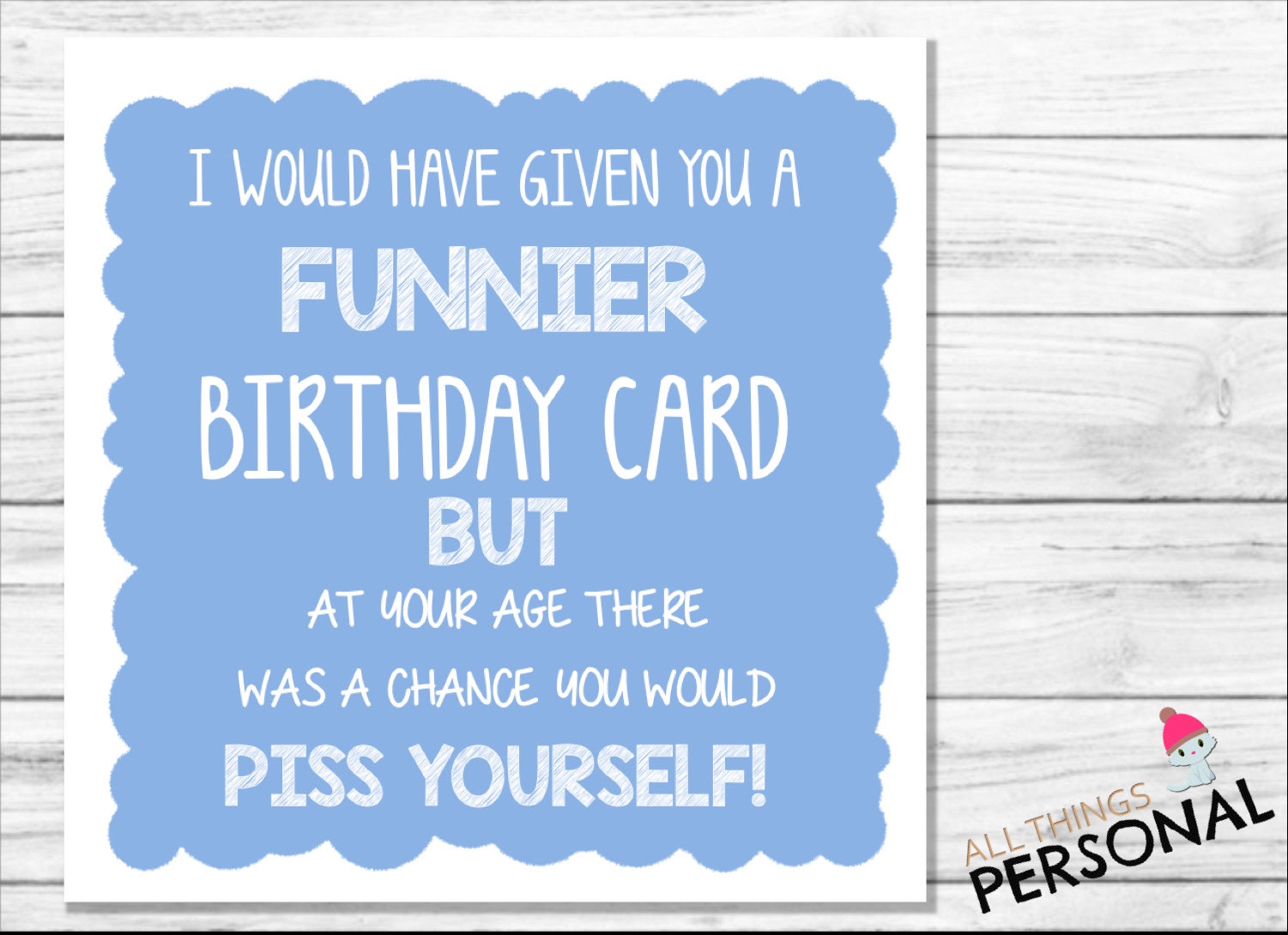 Funny Birthday Card With Humour Cheeky Joke Birthday Card | Etsy