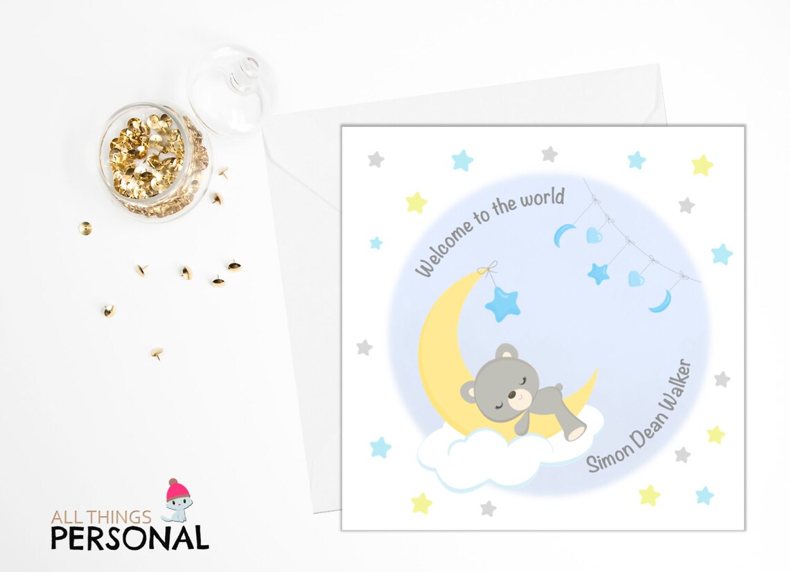 Personalised New Baby Boy Card - It's a Boy Card - Congratulations ...