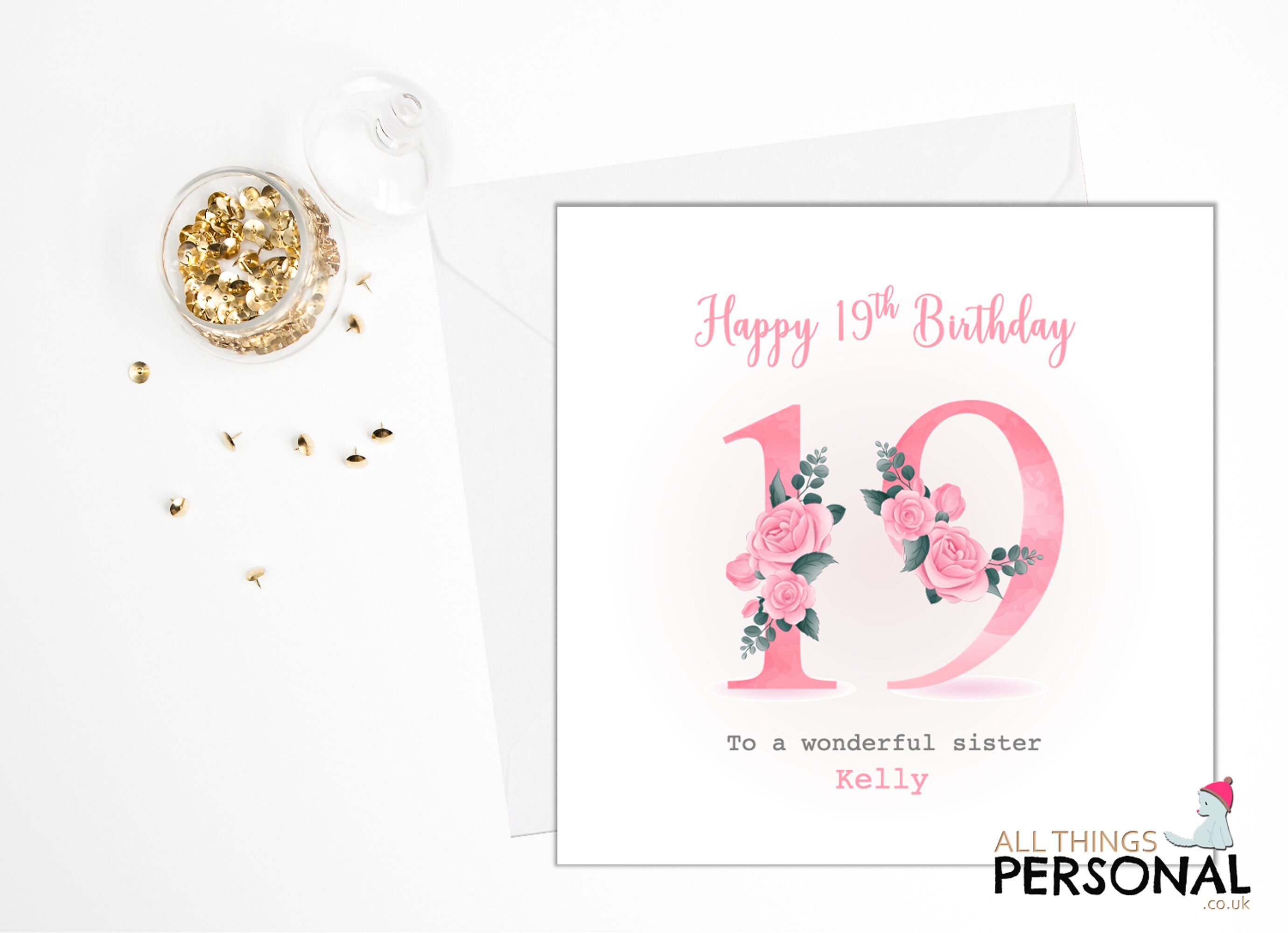 Personalised 19th Birthday Card for Daughter Granddaughter - Etsy