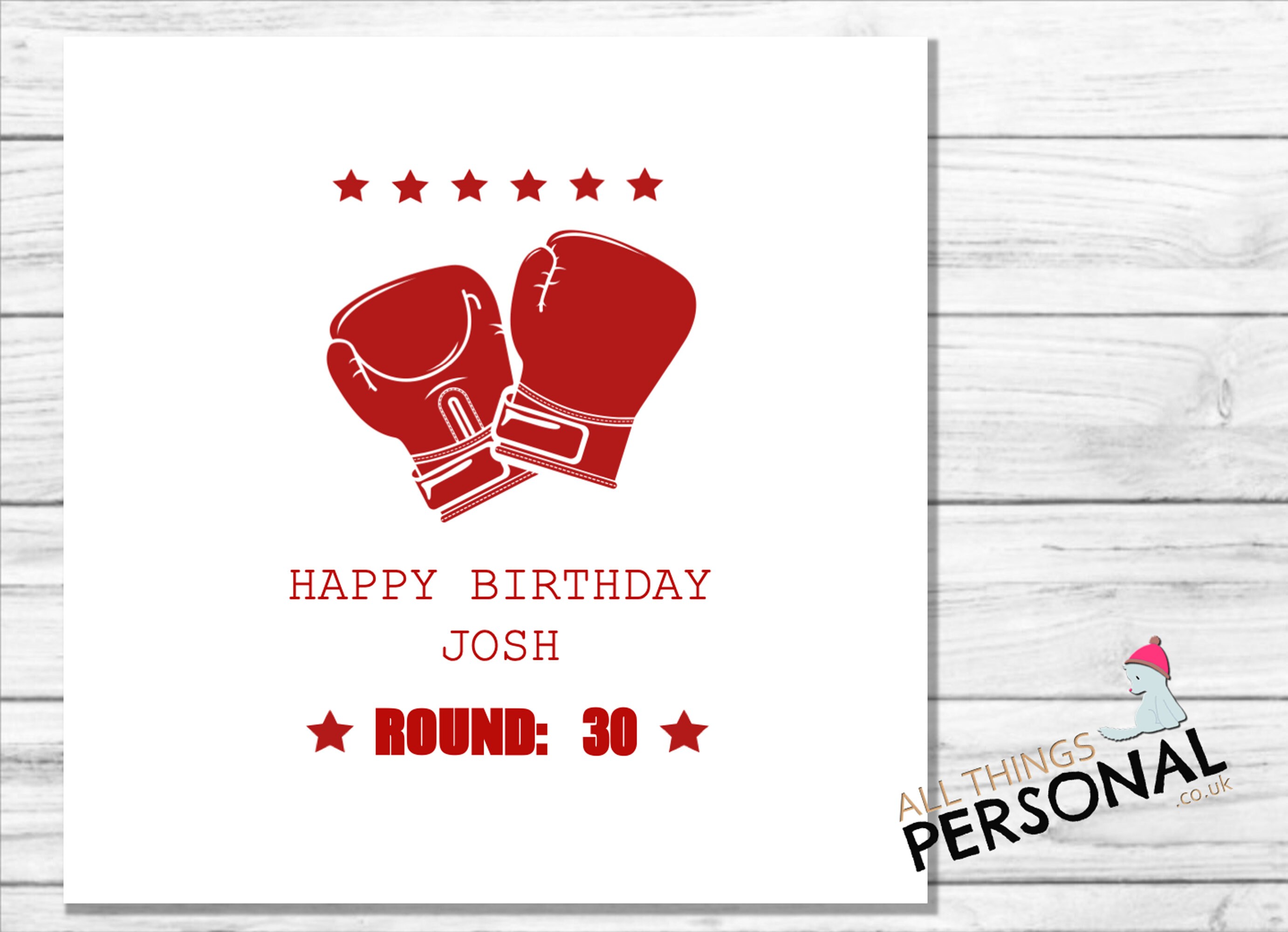 Personalised Boxing Birthday Card for Son Grandson Nephew Brother ...