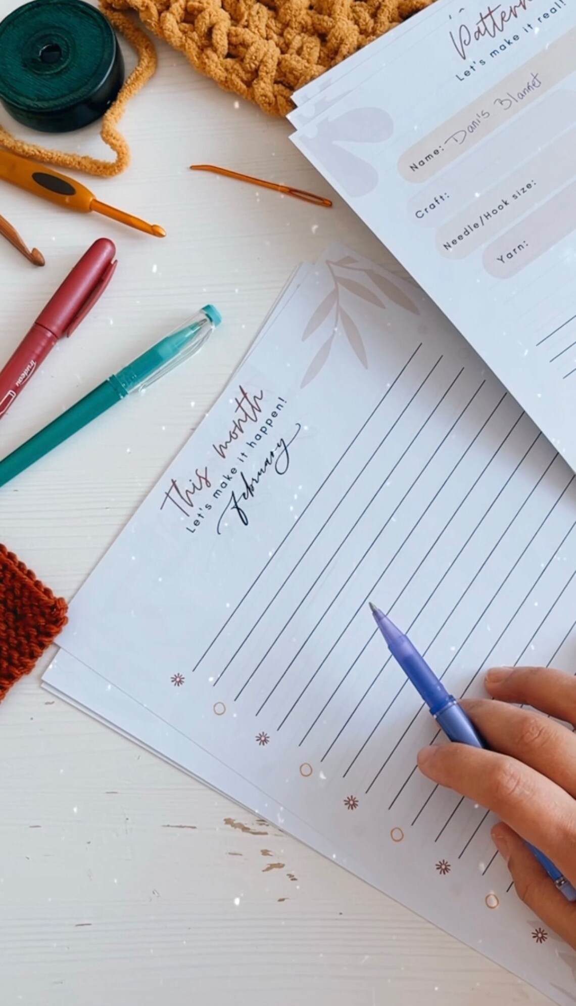 Knitting and Crochet Pattern Writing Template || Printable PDF || Notes ...