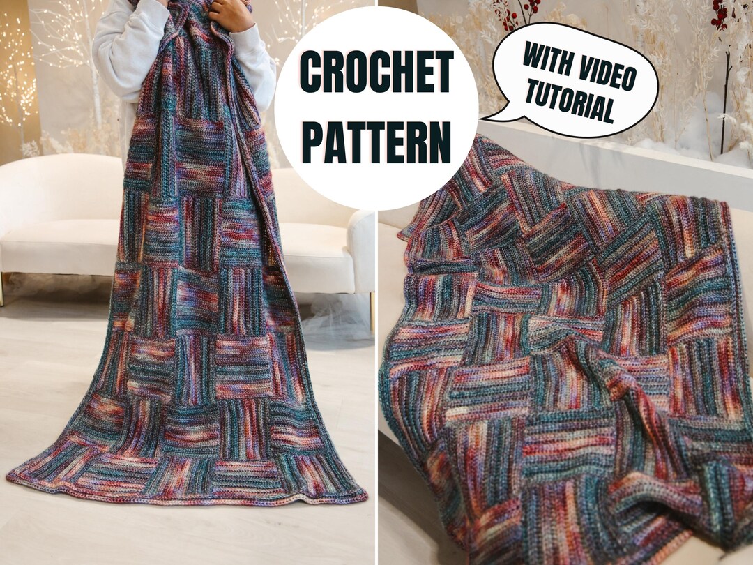 Log Cabin Crochet Blanket Pattern | Digital Download | Crochet Squares ...