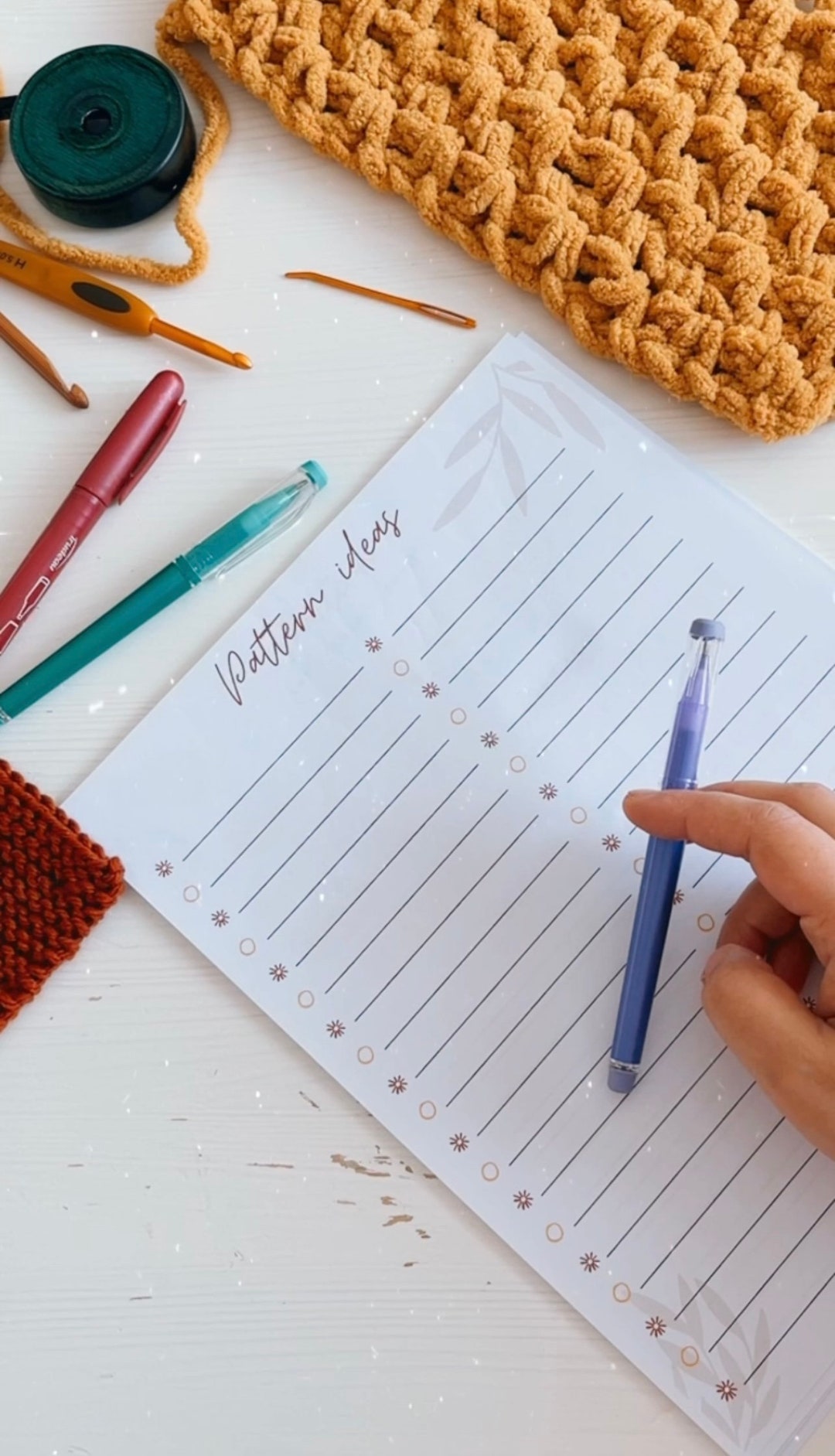 Knitting and Crochet Pattern Writing Template || Printable PDF || Notes ...