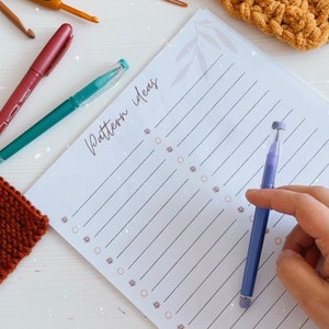 Knitting and Crochet Pattern Writing Template || Printable PDF || Notes ...