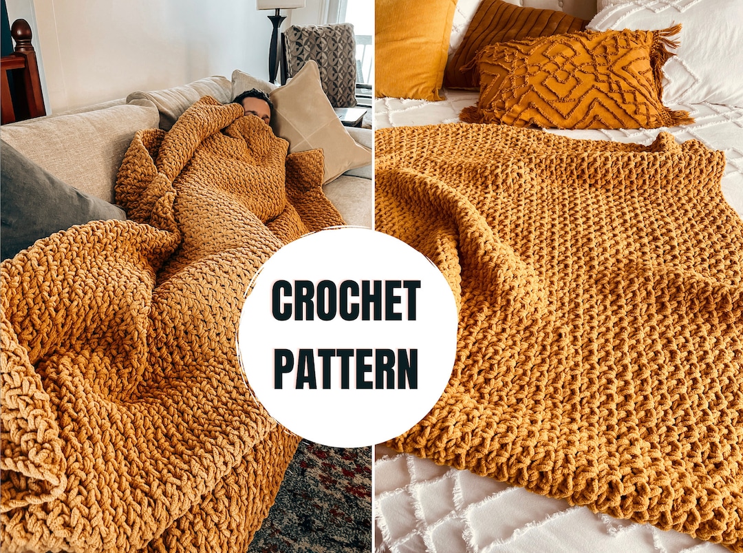 Super Chunky Crochet Blanket Pattern | Instant PDF Download | Dani's Blanket | 13 Sizes Included ...