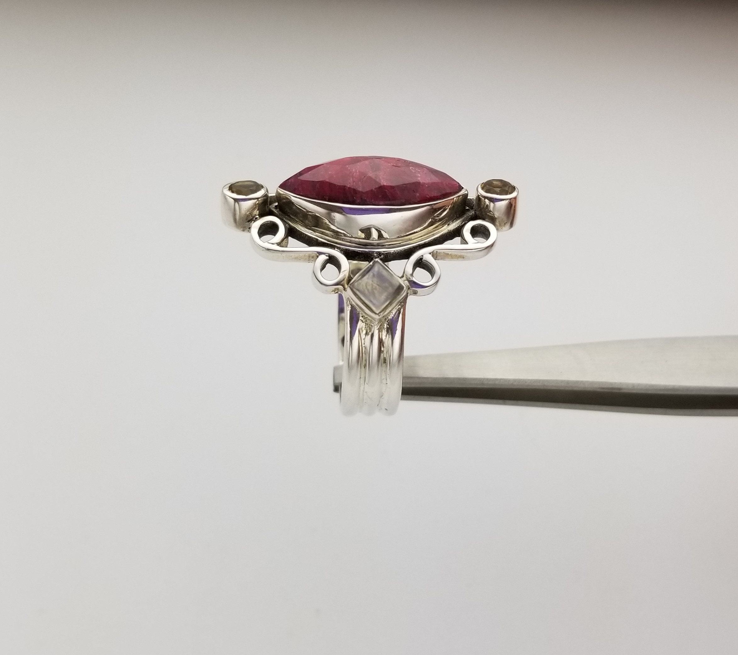 Nicky Butler Raj - Checkerboard Cut Marquise Ruby, Moonstone & Citrine ...