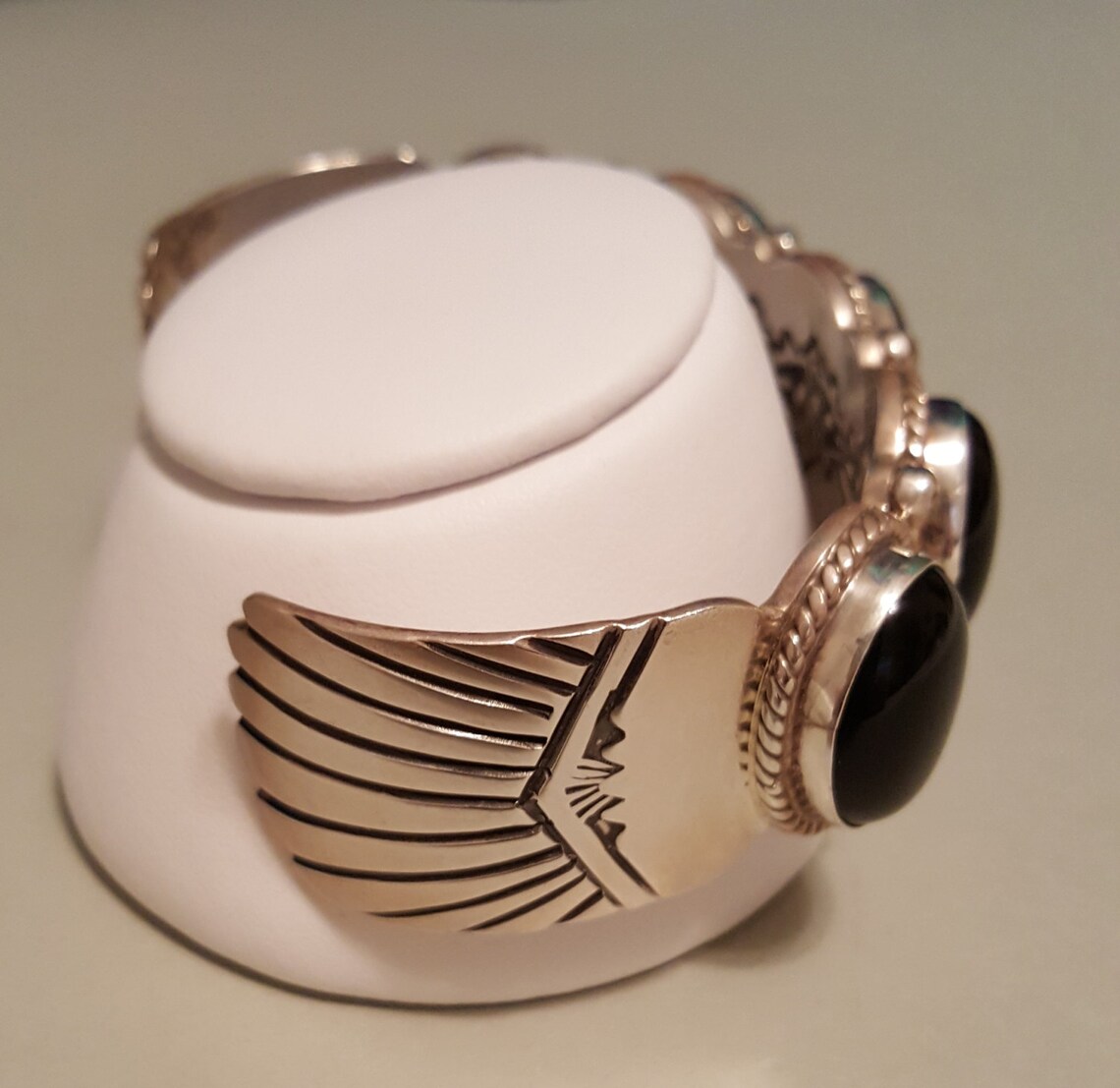 Authentic NICK BILL Handcrafted Glossy Black Onyx 5 Stone - Etsy