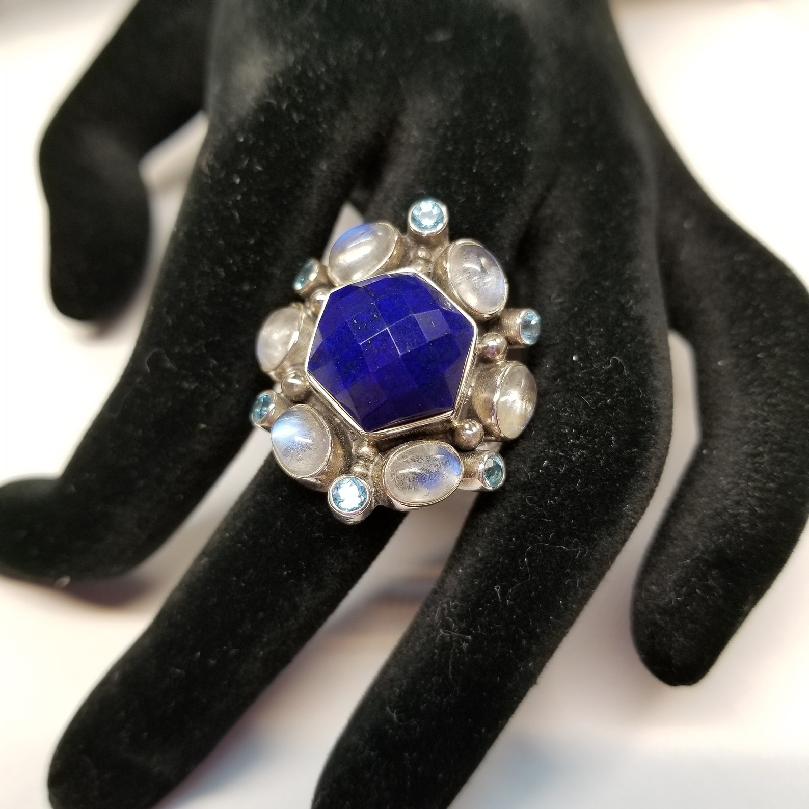 Nicky Butler Raj Checkerboard Cut Hexagon Lapis Lazuli & - Etsy