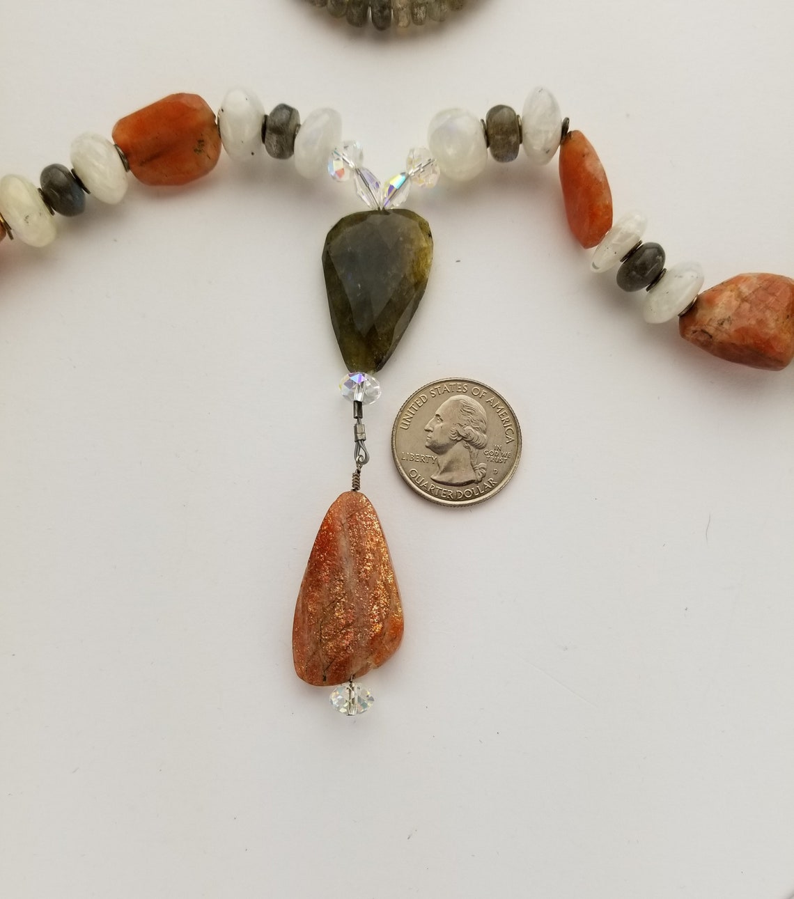 Sparkling Genuine Faceted Sunstone Moonstone and Labradorite - Etsy