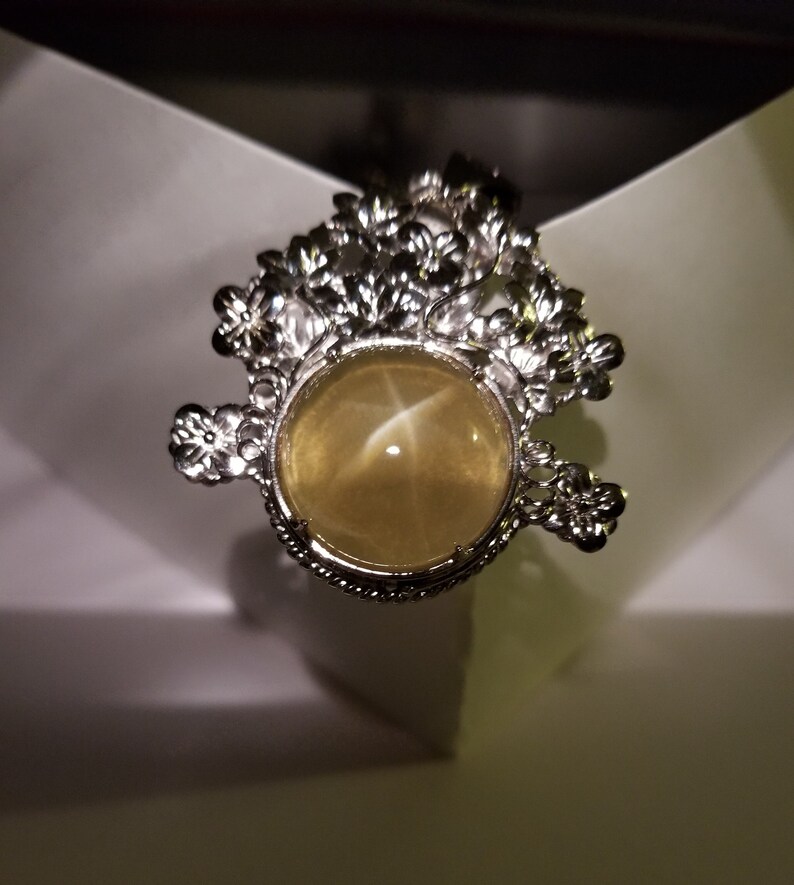 One-of-a-kind 56.80 Ct STAR Citrine Pendant and Hand Cut Faceted ...