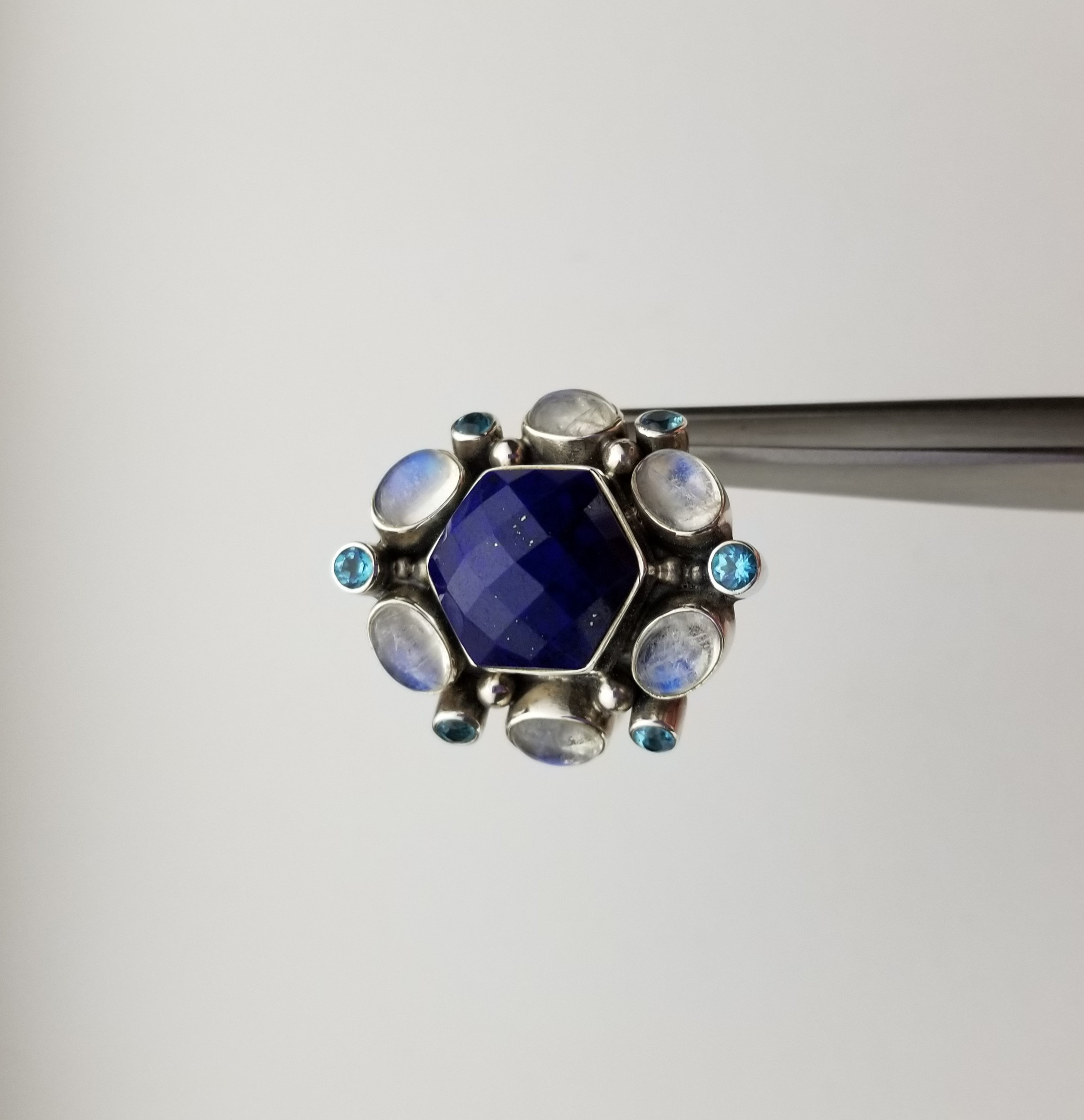 Nicky Butler Raj Checkerboard Cut Hexagon Lapis Lazuli & - Etsy