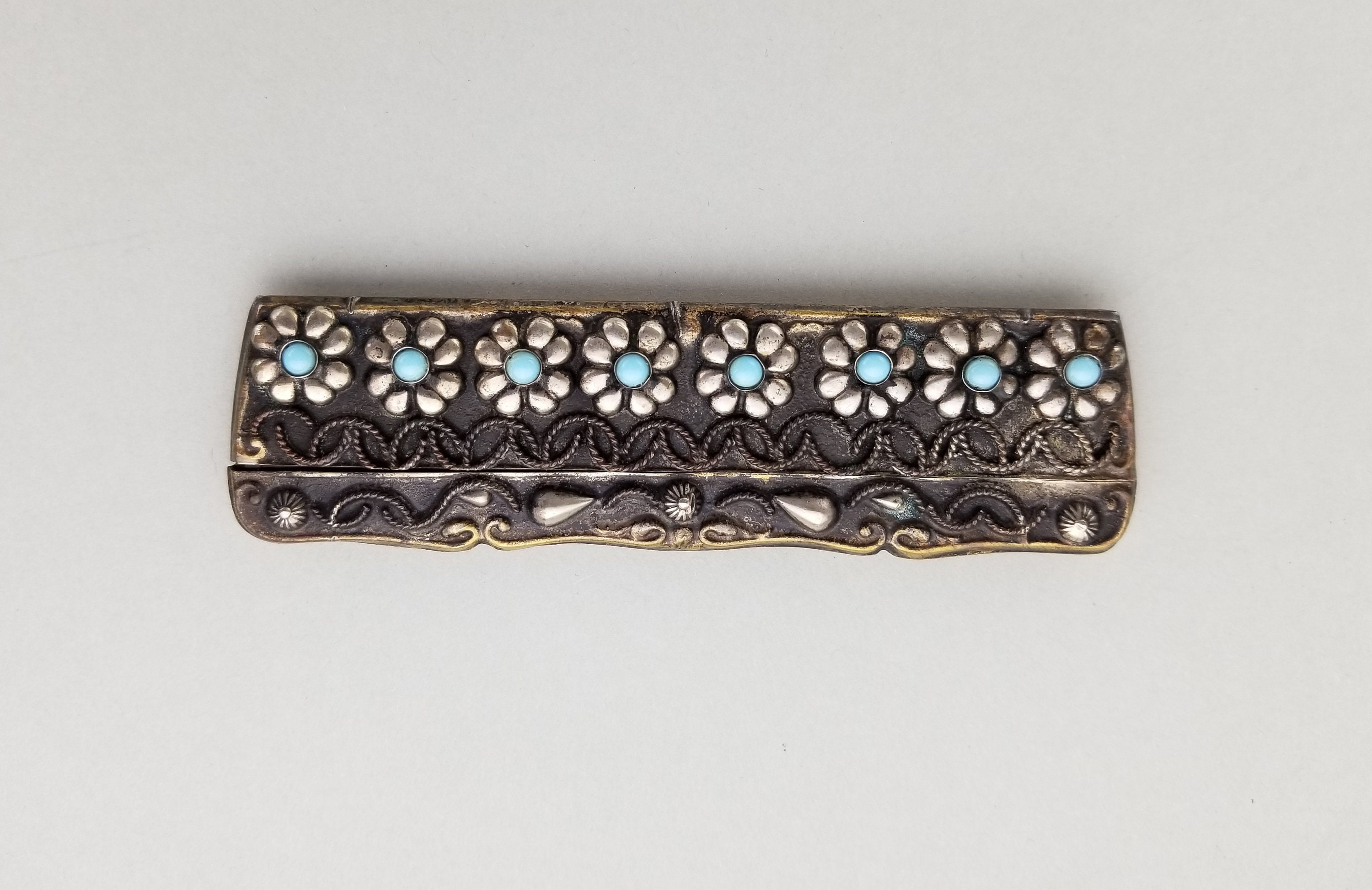 Antique Silver Tortoise Shell Comb and Case Adorned With | Etsy