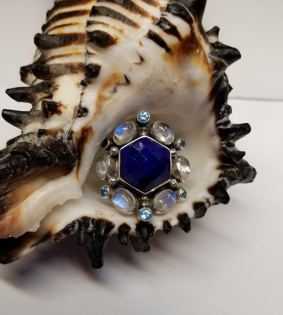 Nicky Butler Raj Checkerboard Cut Hexagon Lapis Lazuli & - Etsy