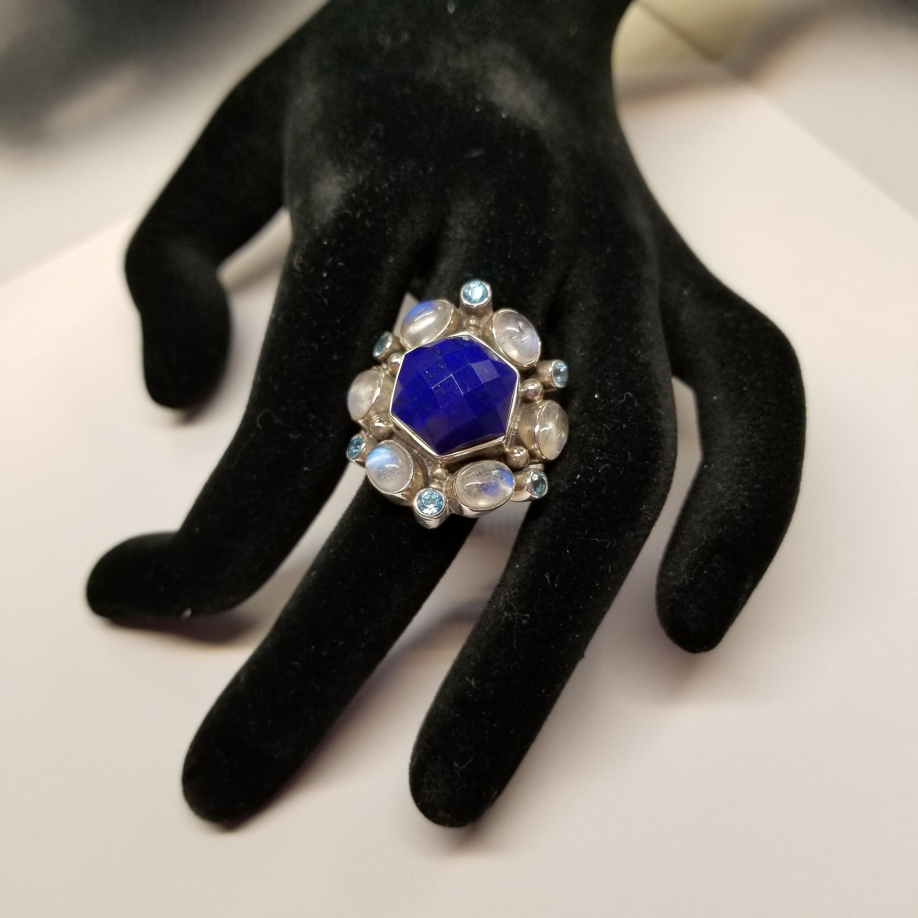 Nicky Butler Raj Checkerboard Cut Hexagon Lapis Lazuli & - Etsy