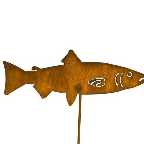 Salmon Fish Metal Pick Metal Garden Stakes Fishing - Etsy