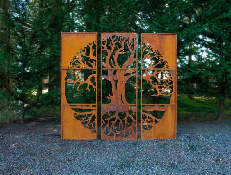 Tree of Life Metal Privacy Screen Set of 3 Large Home & - Etsy
