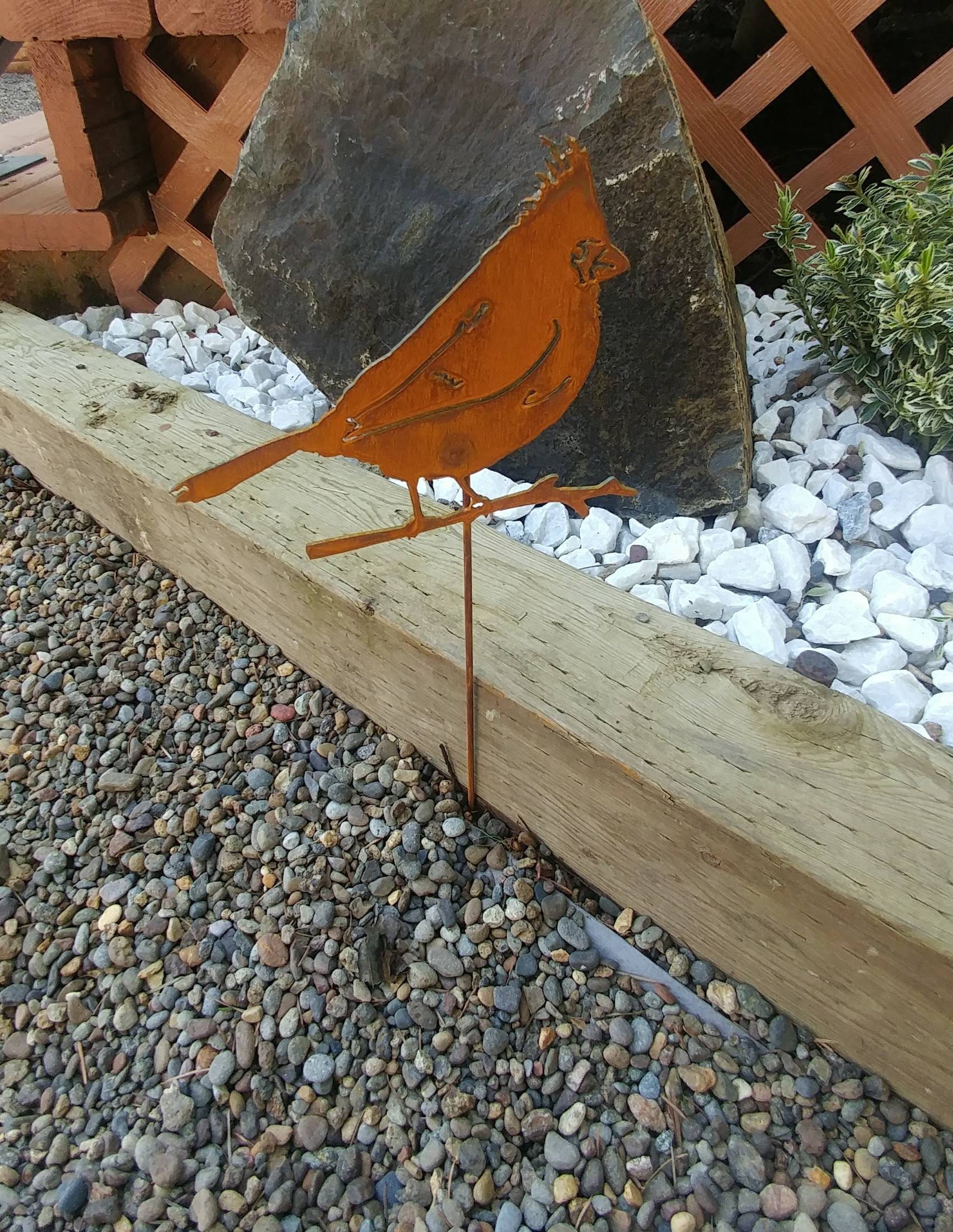 Cardinal Bird Stake | Bird Lover Gift | Red Cardinal Metal Art | GP106 ...