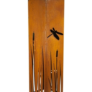 Dragonflies Garden Column, Landscape Art, Planter, Lighting Box, Metal ...