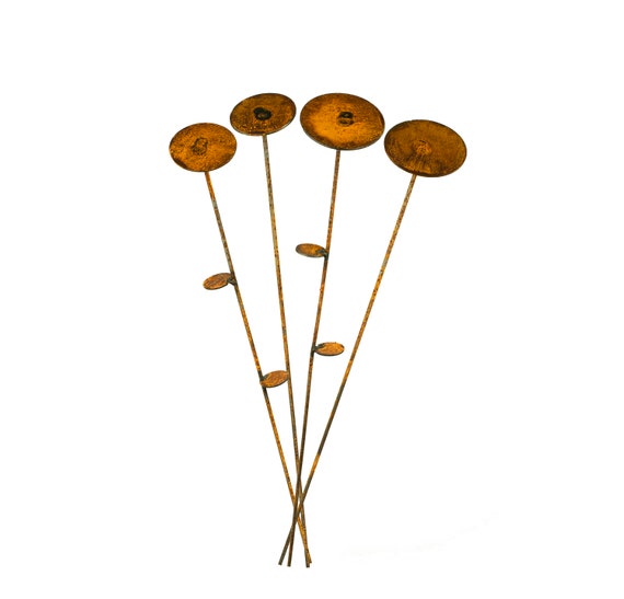 Metal Circle Flowers Garden Set Abstract Decorative Garden - Etsy