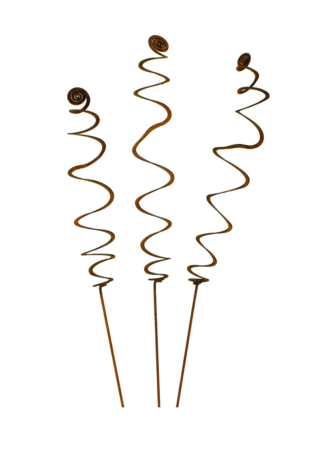 Rusty Garden Stakes, Twisty Spiral Art, Swirly Tall Garden Stake, Set ...