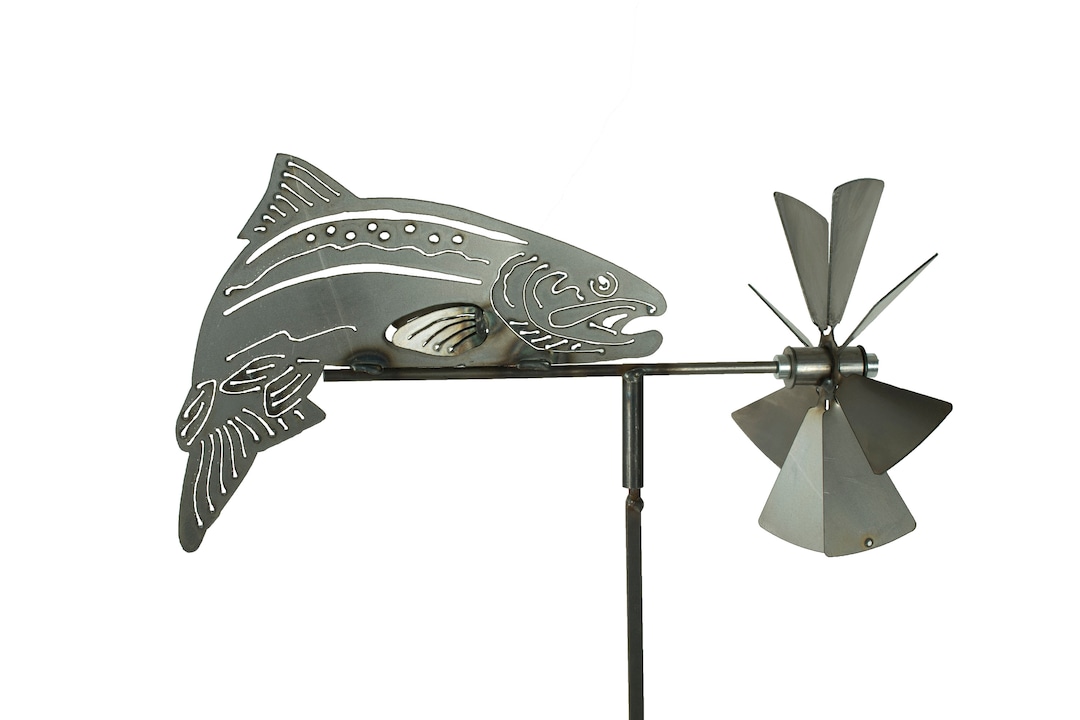 Rainbow Trout Wind Spinner, Kinetic Metal Wind Spinner, Fish Art ...