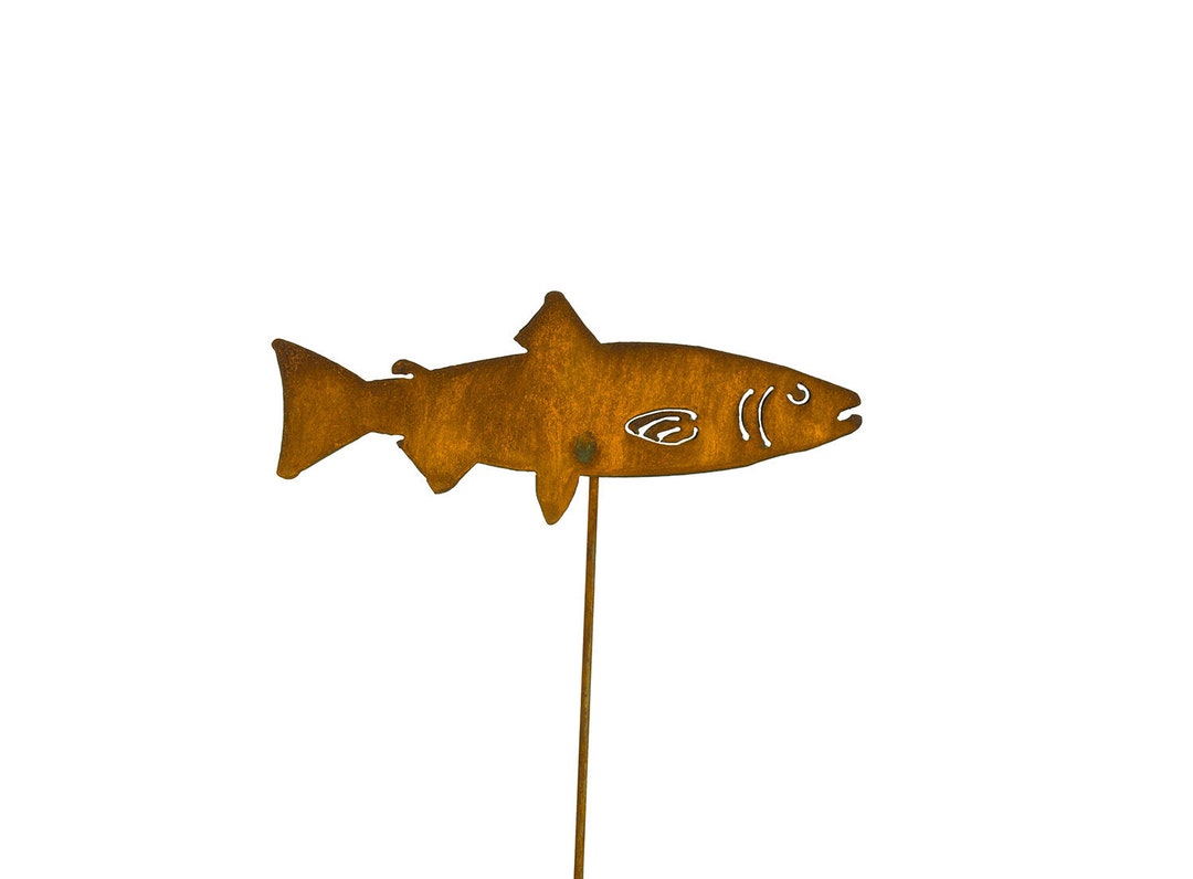 Lake Trout Fish Garden Pick | Metal Garden Stakes | Fishing | Garden ...