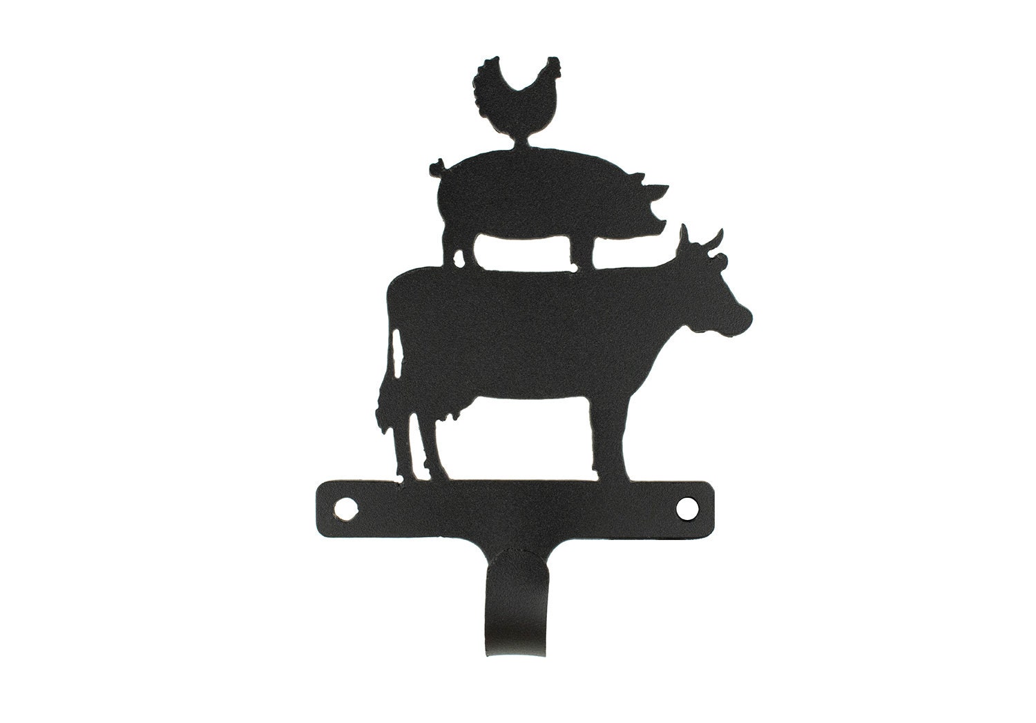 Farmhouse Metal Hook, Farm Animals Garden Hook, Farm Metal Décor, Cow ...