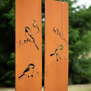 Rusty Black-capped Chickadee Garden Panel | Decorative Privacy Screen ...