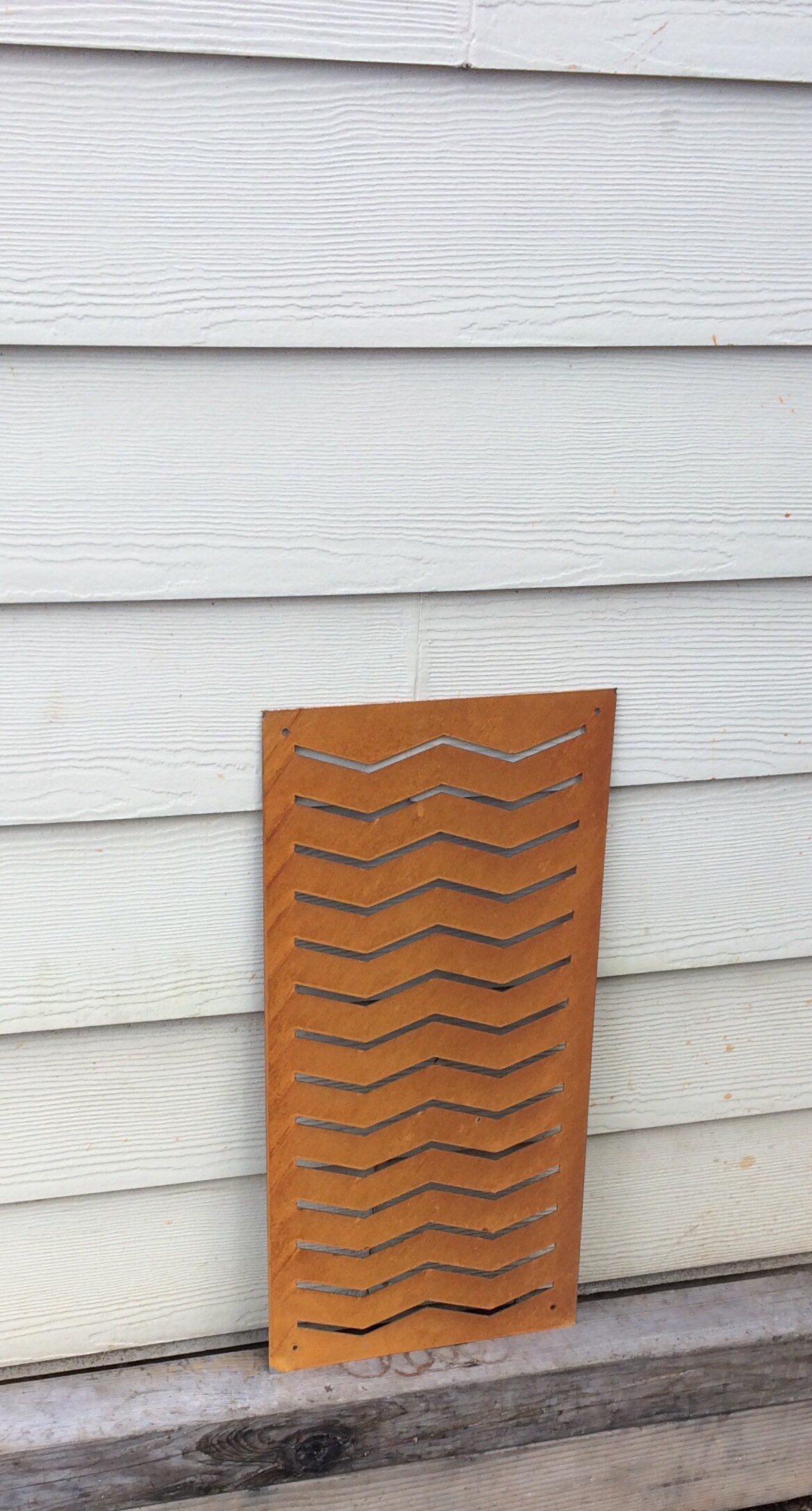 Privacy Screen Panel Chevron Stripes Outdoor Metal Art | Etsy