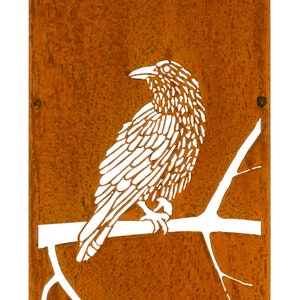 Raven, Rusty Privacy Screen, Garden Panel, 12" X 60'', Garden Décor ...