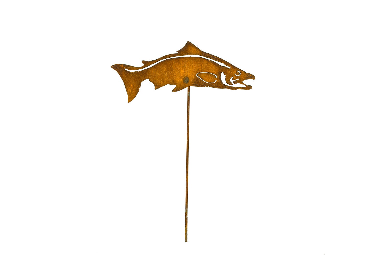 Salmon Fish Garden Pick Metal Garden Stakes Fishing - Etsy